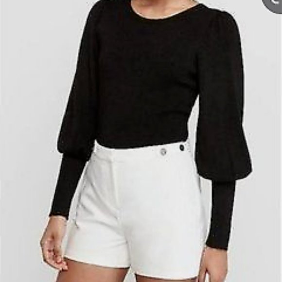 Express | Shorts | Nwt Express Midi High Rise White Shorts | Poshmark